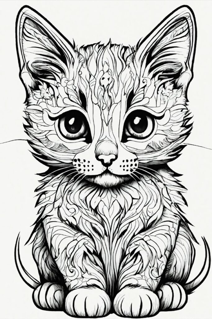 Bộ 79+ Tranh tô màu mèo con mới nhất dành tặng các bé