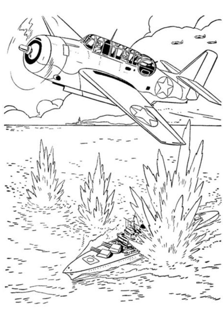 80+ Tranh tô màu máy bay chiến đấu cho các bé thích phiêu lưu